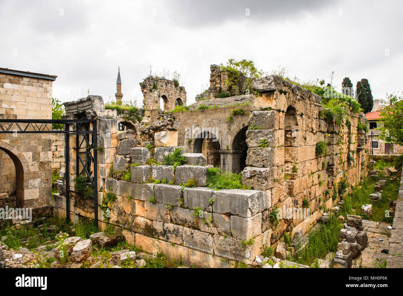 Ancient ruins in the historic part of Antalya, Turkey Stock Photo - Alamy