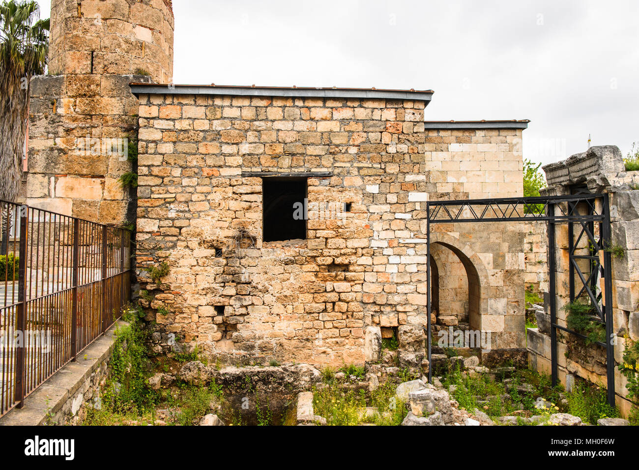 Ancient ruins in the historic part of Antalya, Turkey Stock Photo - Alamy