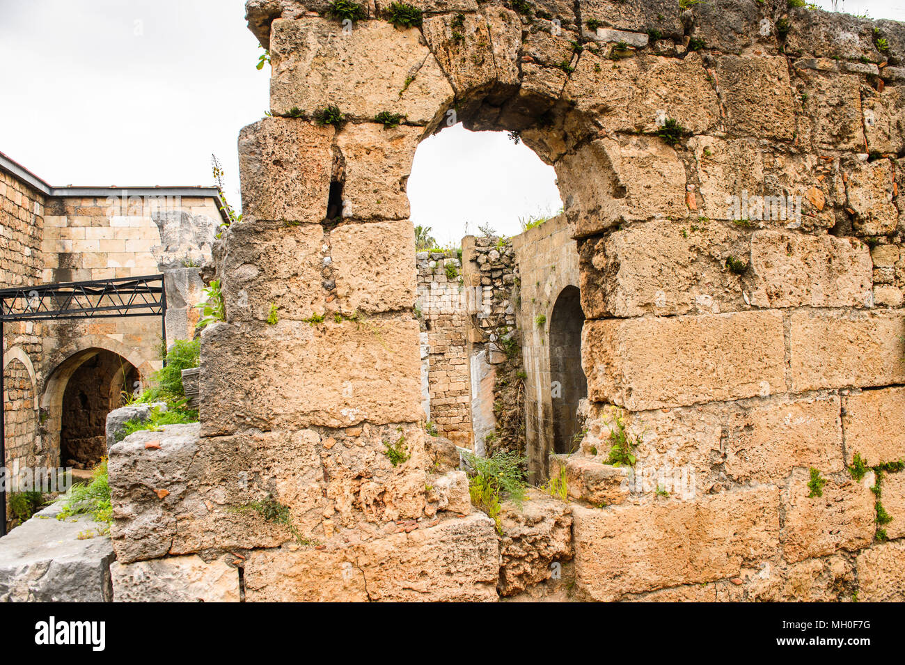 Ancient ruins in the historic part of Antalya, Turkey Stock Photo - Alamy