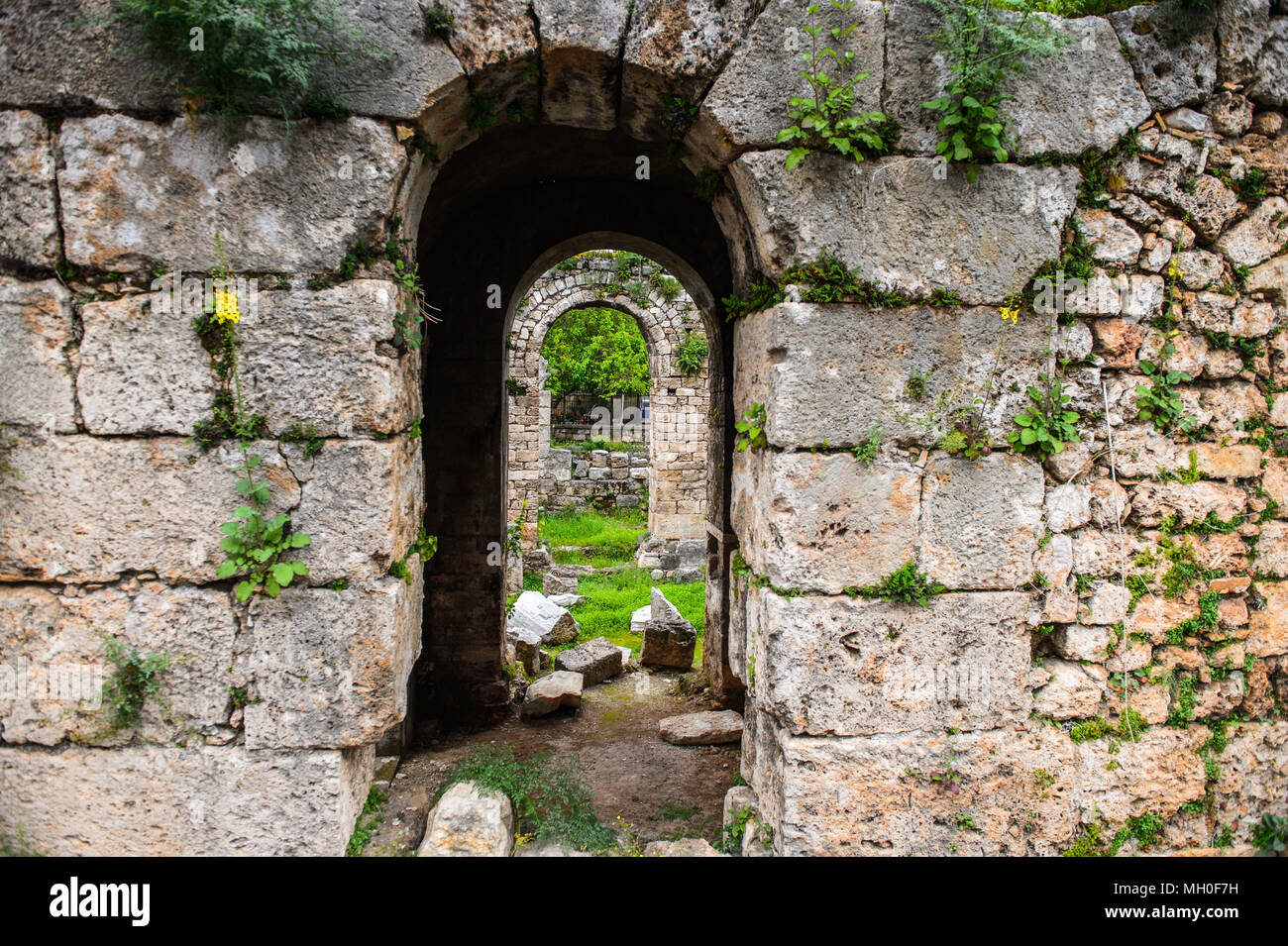 Ancient ruins in the historic part of Antalya, Turkey Stock Photo - Alamy
