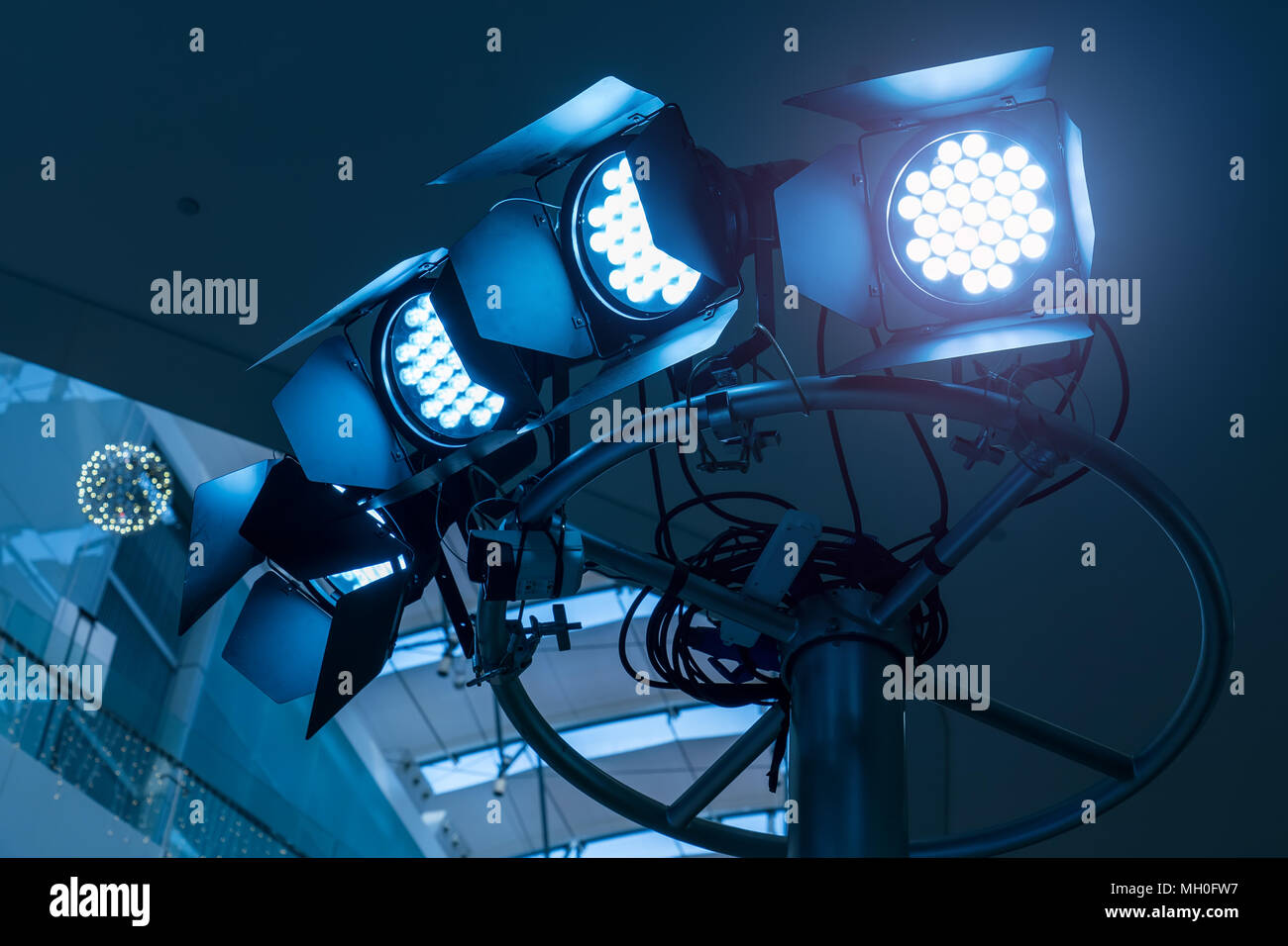 spotlights on a theatre stage Stock Photo - Alamy