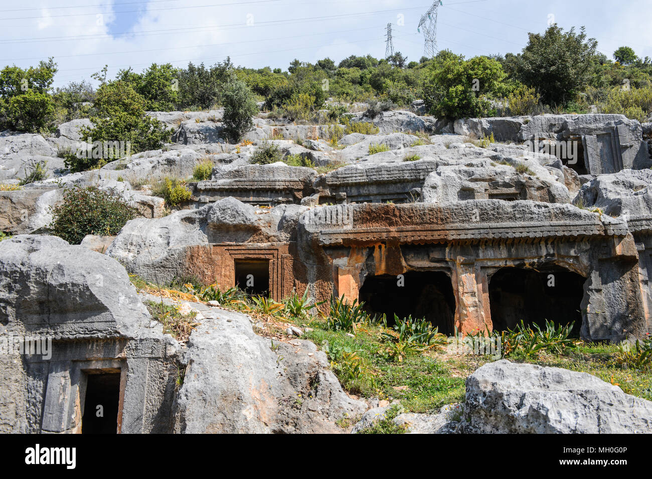 Ancient cemetery, Limyra, Turkey Stock Photo - Alamy