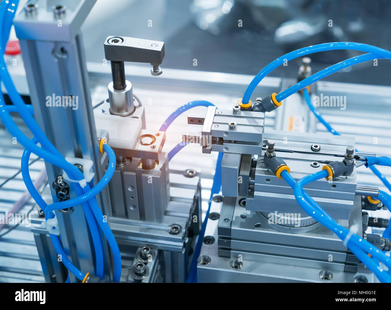 robotic machine tool in industrial manufacture plant,Smart factory ...