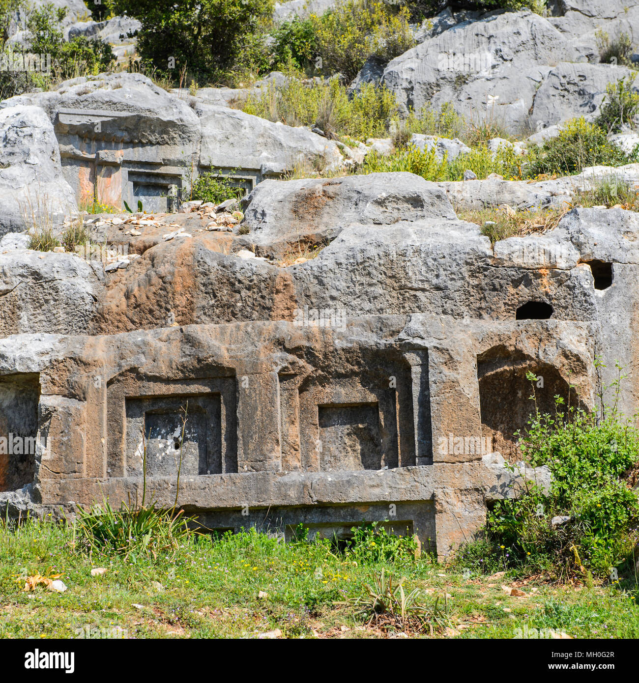 Ancient cemetery, Limyra, Turkey Stock Photo - Alamy