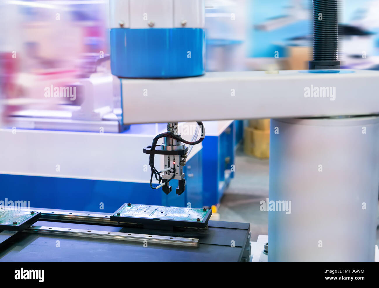 robotic machine tool in industrial manufacture plant,Smart factory ...