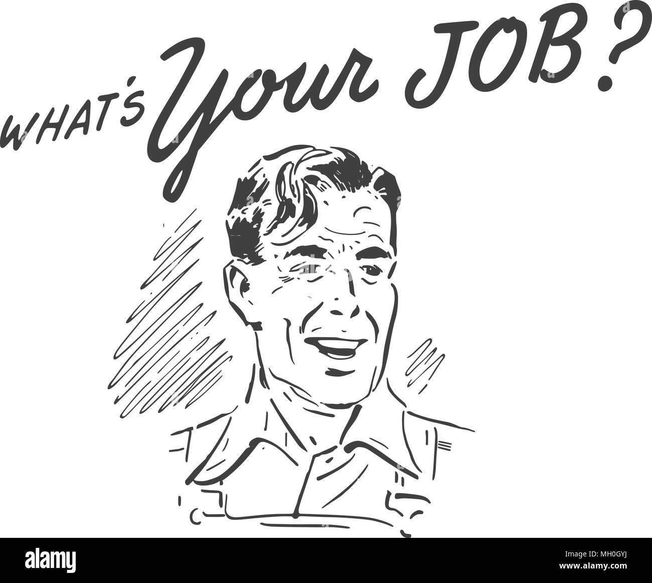 What's Your Job Retro Guy - Retro Clip Art Illustration Stock Vector ...