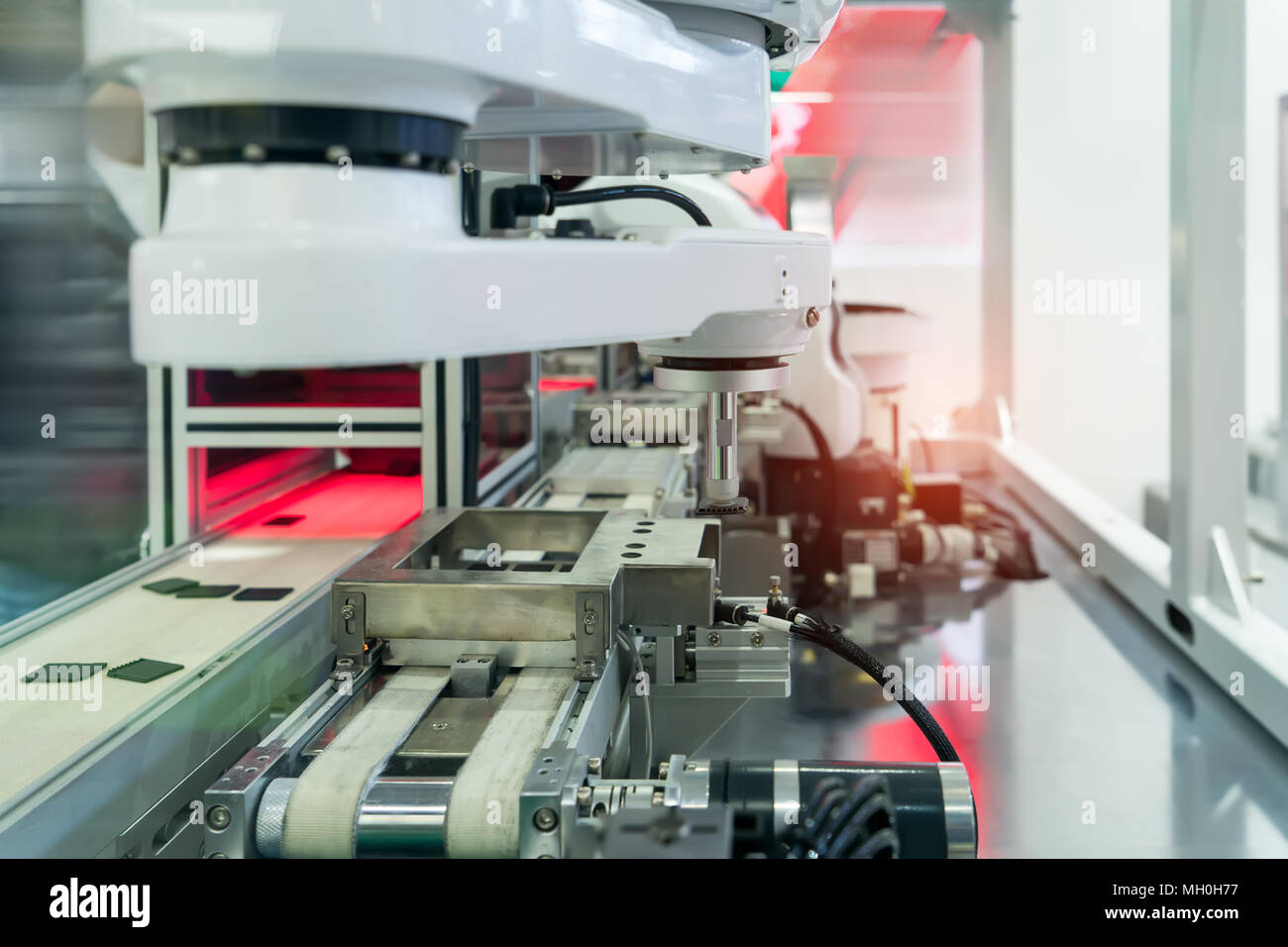 robotic pneumatic piston sucker unit on industrial machine,automation ...