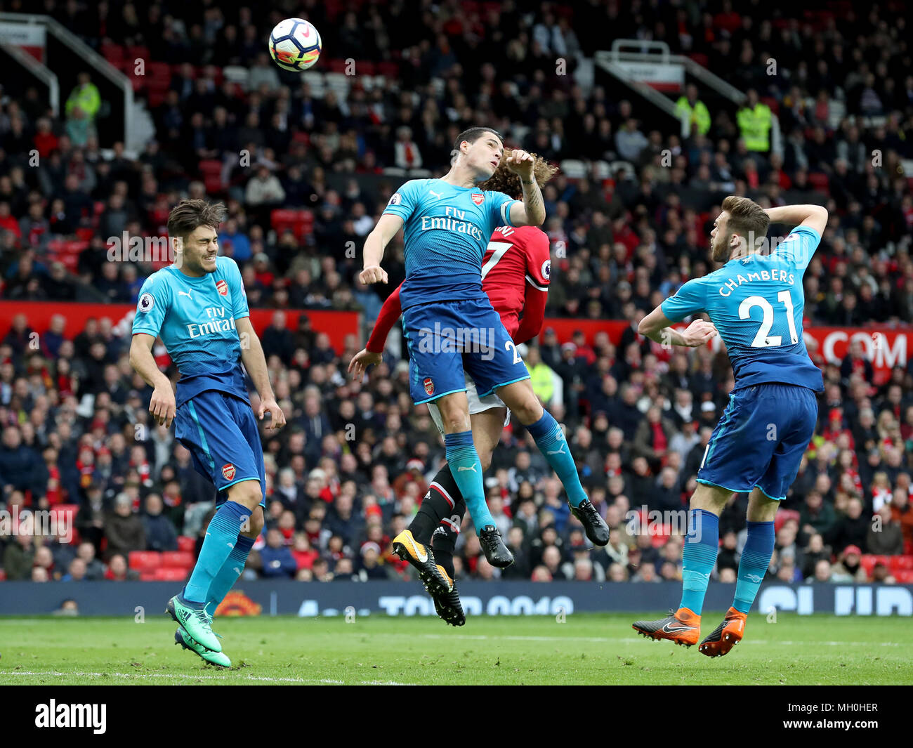 Manchester United's Marouane Fellaini (back) scores his side's second ...