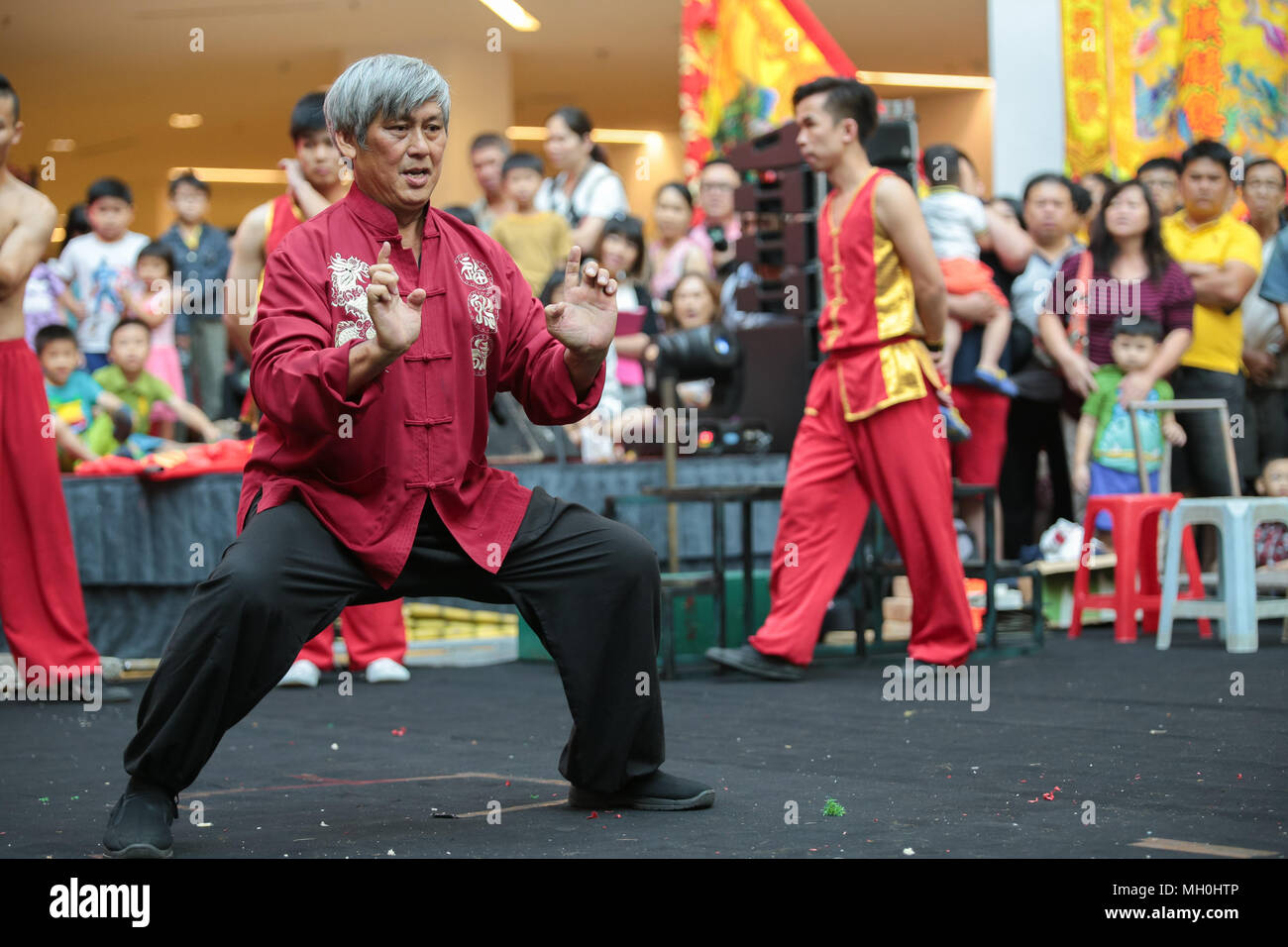 A chinese traditional stuntman master getting ready at VIVA HOME ...