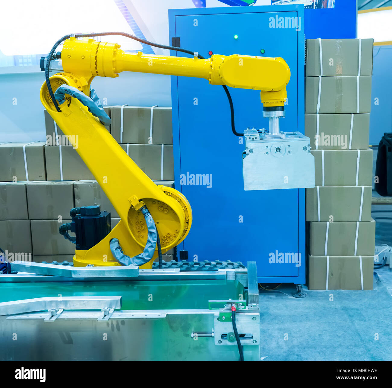 robotic machine tool in industrial manufacture plant,Smart factory ...