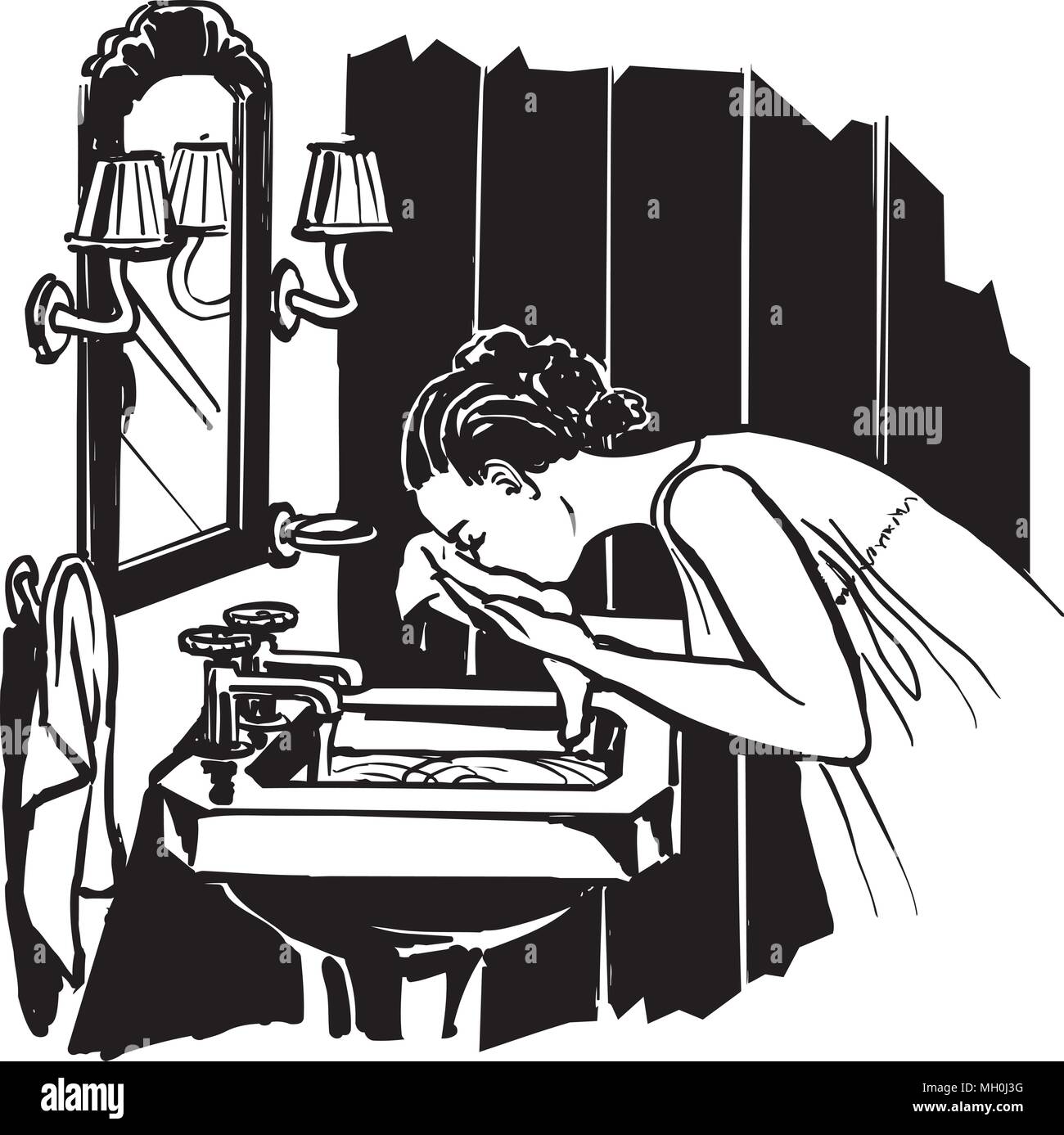 1940s housewife washing Cut Out Stock Images & Pictures - Alamy