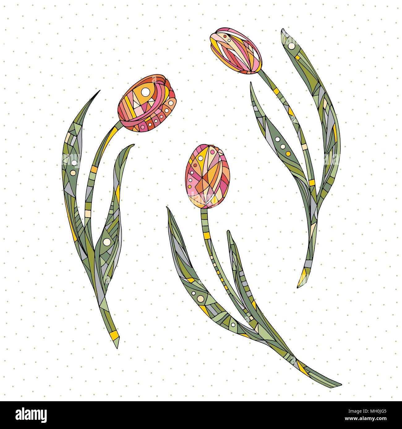 Cartoon drawing of tulips hi-res stock photography and images - Alamy