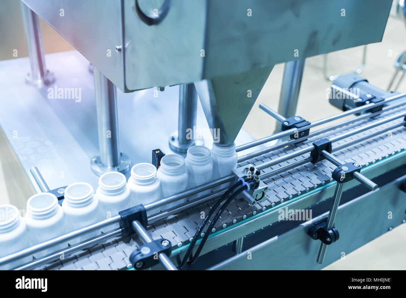 pharmaceutical packing production line conveyer at manufacture pharmacy ...