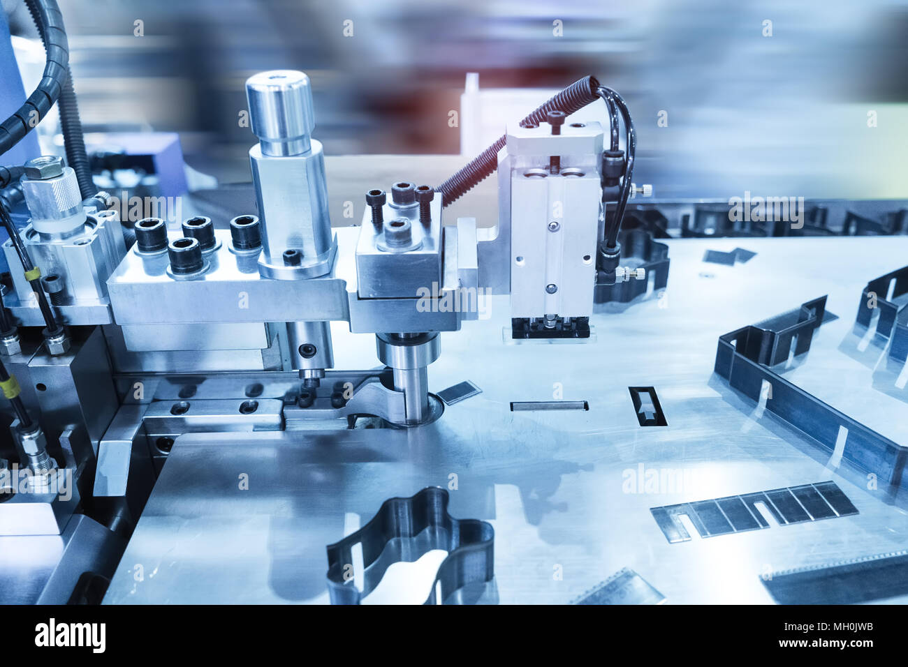 Pneumatic input to robot handle grip handle Stock Photo - Alamy