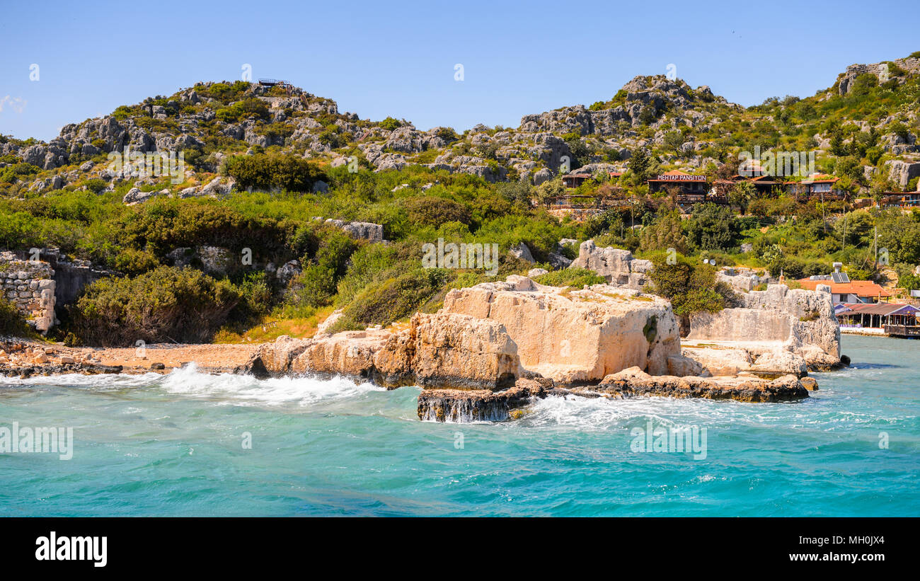Kalekoy village (Simena), Turkey Stock Photo - Alamy