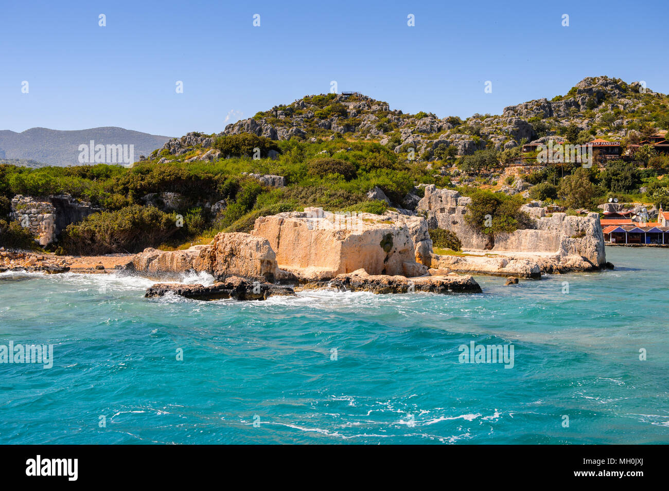 Kalekoy village (Simena), Turkey Stock Photo - Alamy