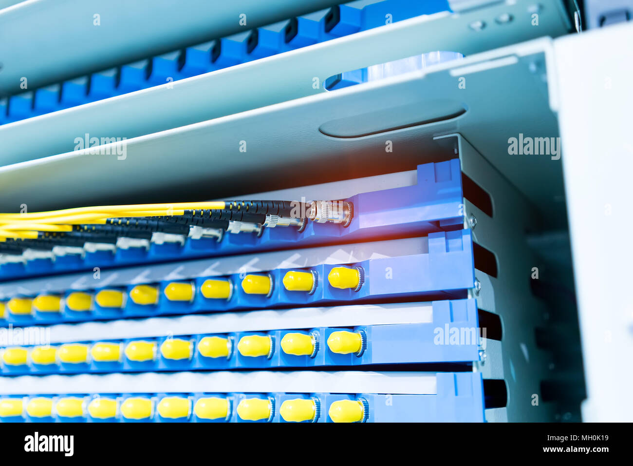 Technology center with fiber optic equipment Stock Photo - Alamy