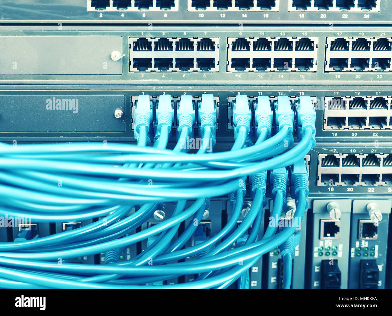 Network switch and ethernet cables,Data Center Concept Stock Photo - Alamy