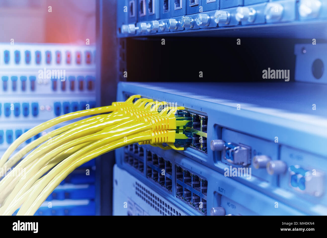 Network switch and ethernet cables,Data Center Concept Stock Photo - Alamy