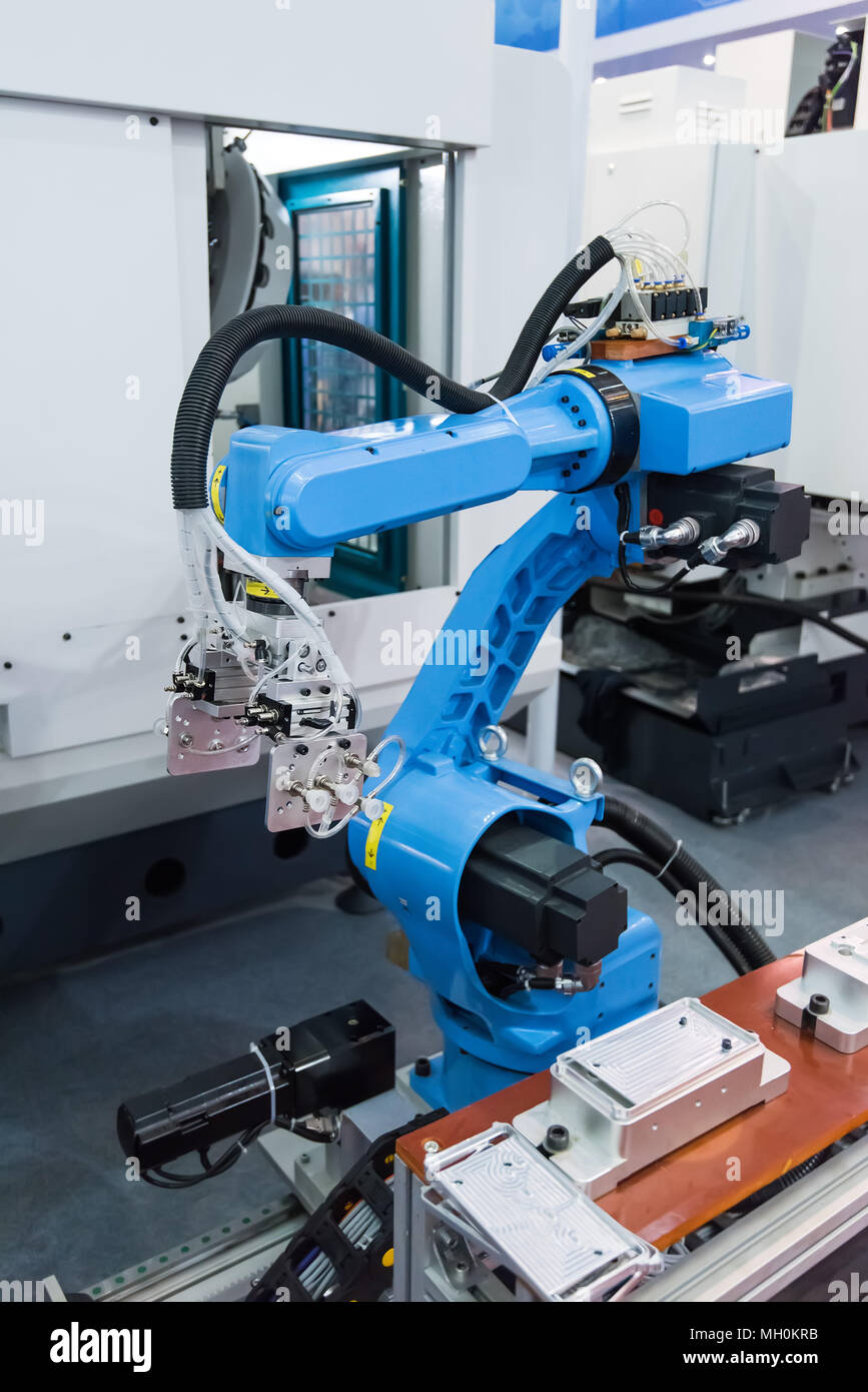 robotic machine tool in industrial manufacture plant,Smart factory ...