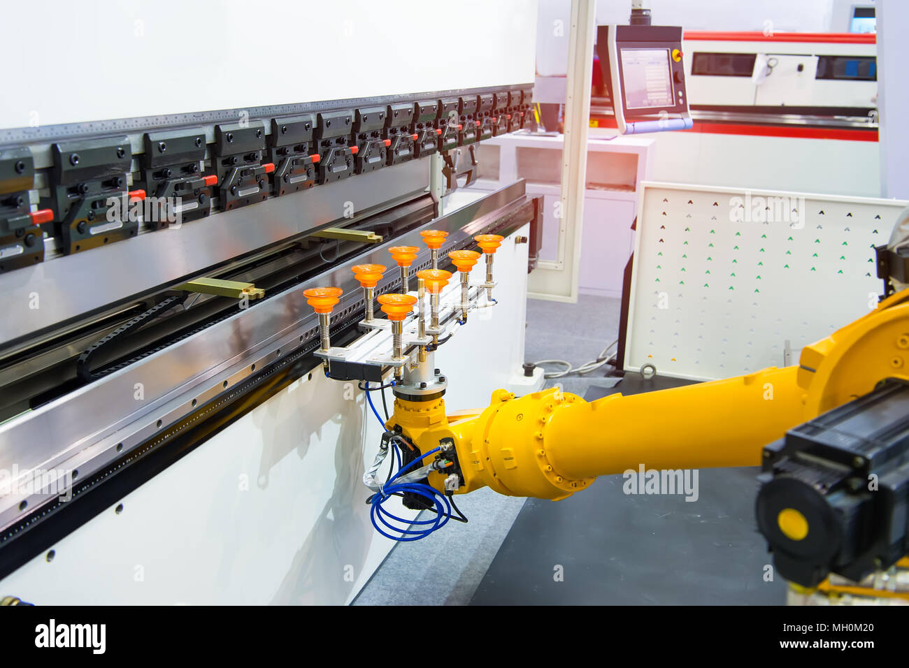 robotic machine tool in industrial manufacture plant,Smart factory ...