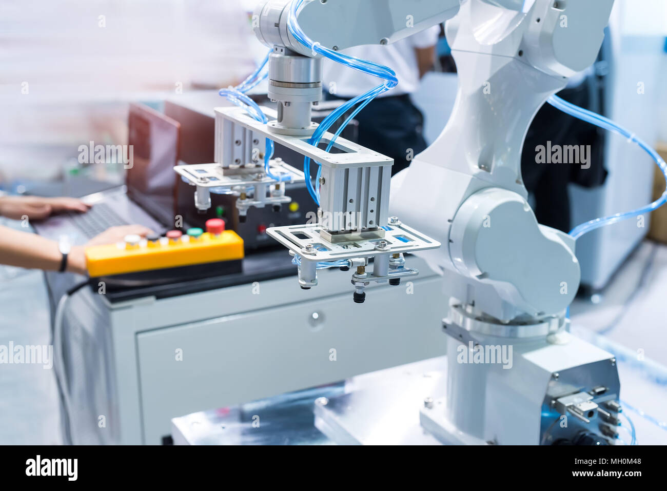 robotic machine tool in industrial manufacture plant,Smart factory ...