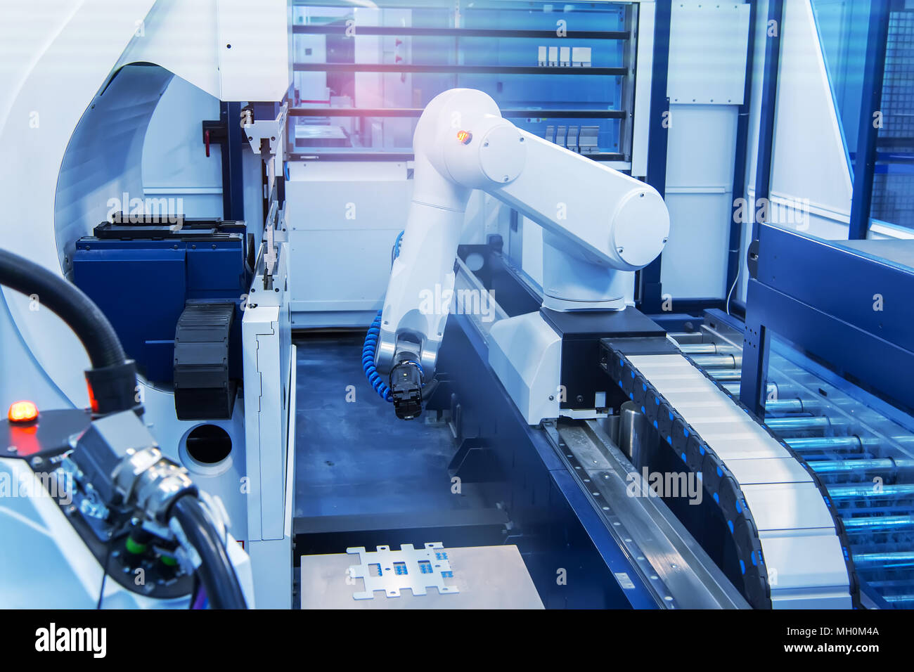 robotic machine tool in industrial manufacture plant,Smart factory ...