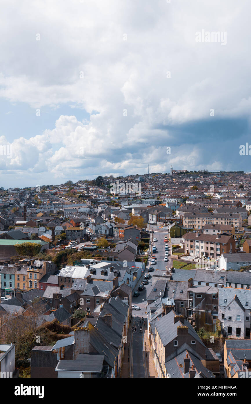 Cattle Market avenue in the city of Cork, as seen from the Shandon ...