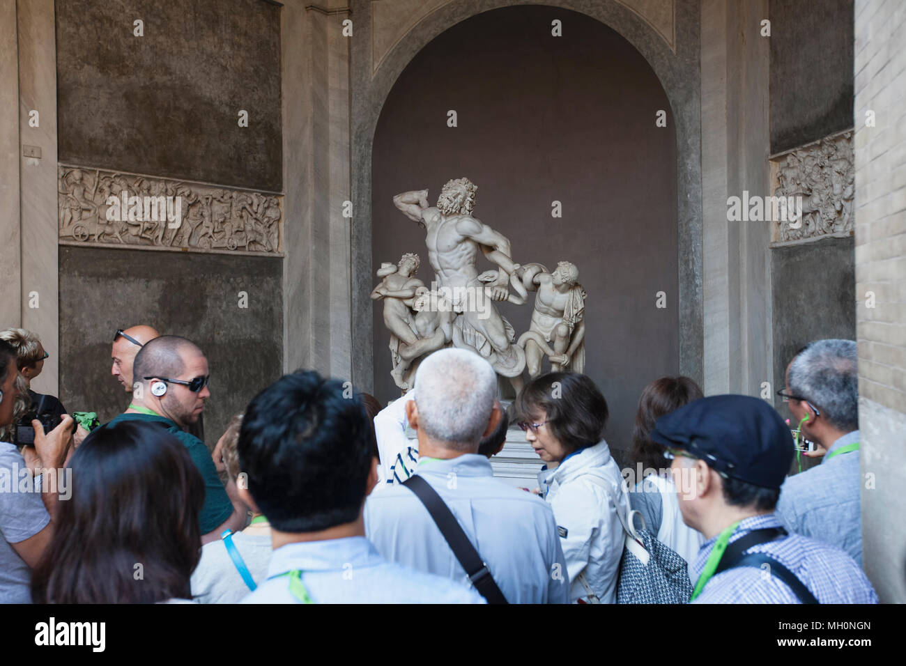 The Laocoon sculpture, the Trojan priest Laocoon and his sons ...