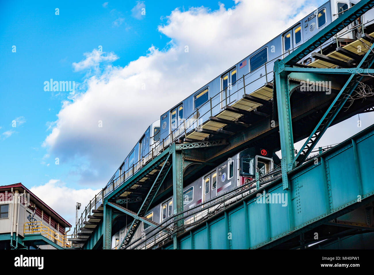 A view of the overground subway near Ed Koch Queensboro Bridge in New ...