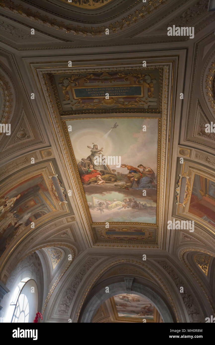 ceiling painting mural at the Vatican in Rome Italy Stock Photo - Alamy