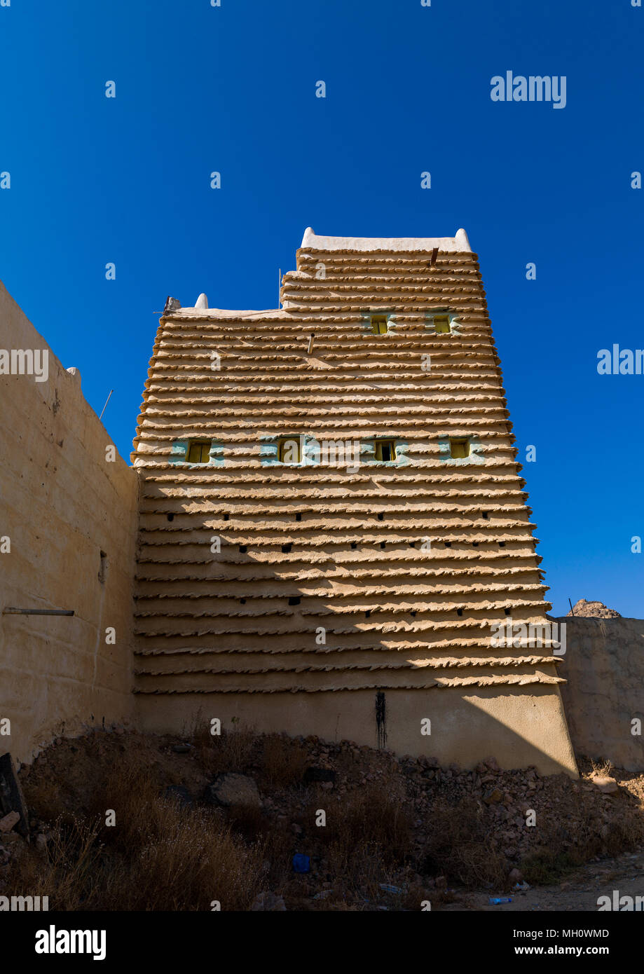 Traditional clay and silt homes in a village, Asir Province, Ahad ...
