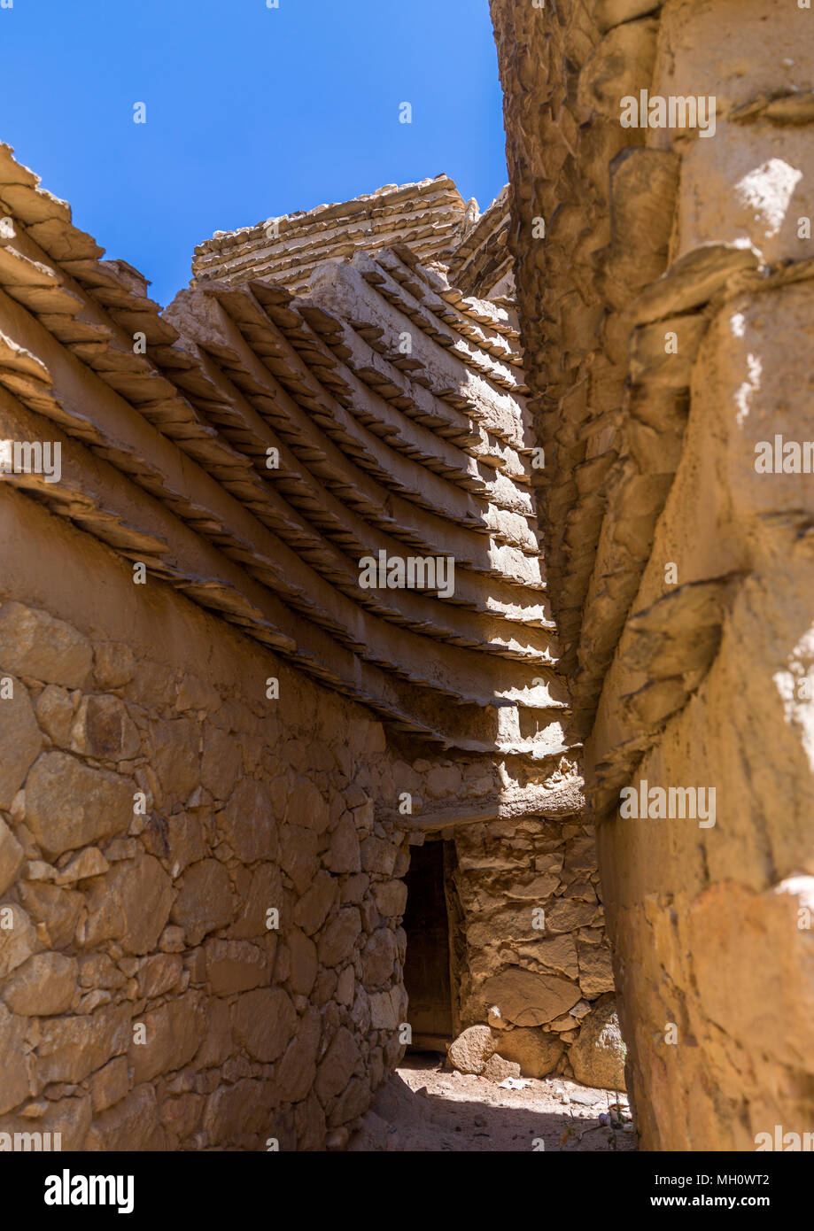 Traditional clay and silt homes in a village, Asir Province, Ahad ...