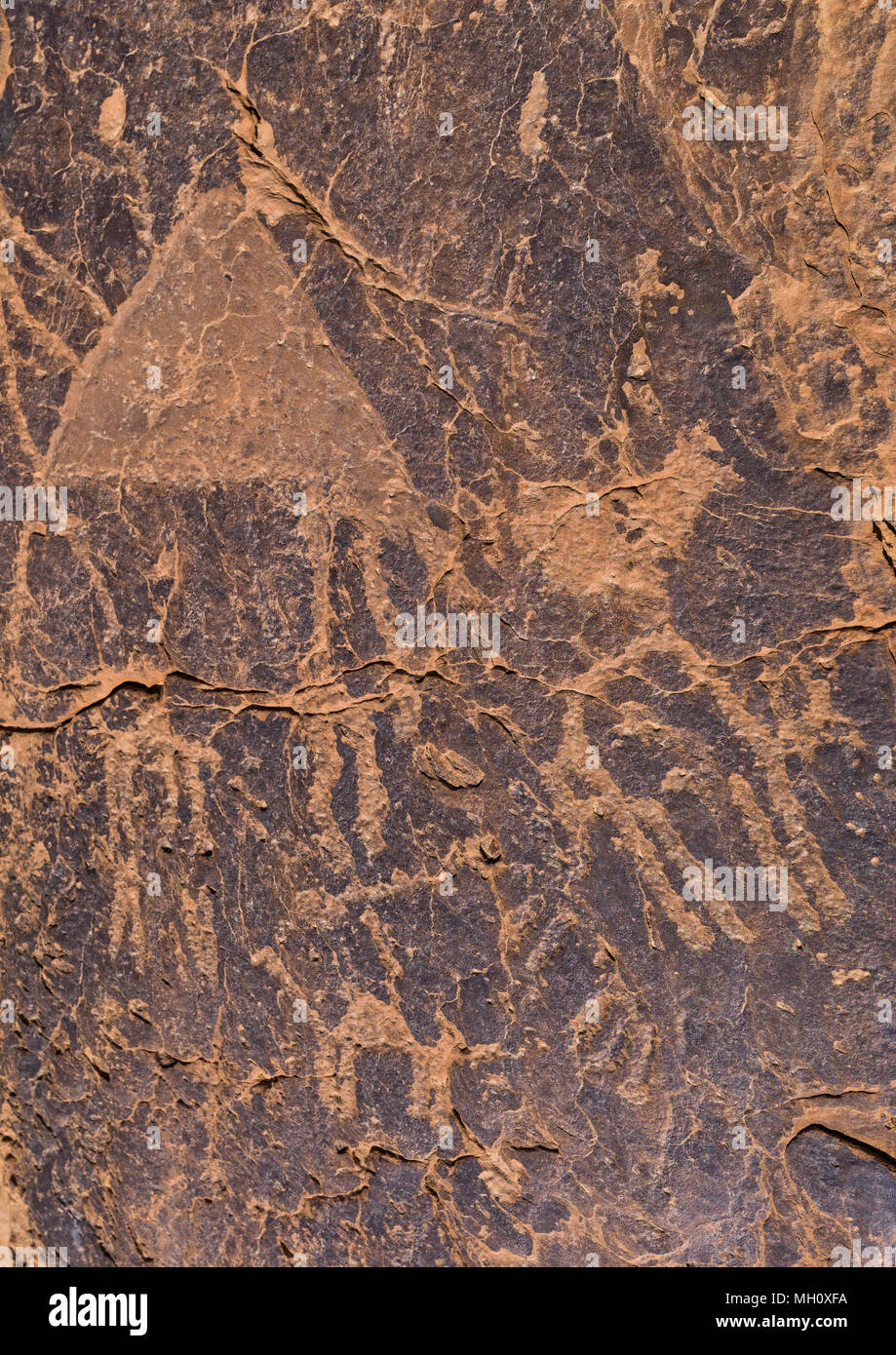 Petroglyphs depicting camels, Al-Jawf Province, Al-Qadeer, Saudi Arabia ...