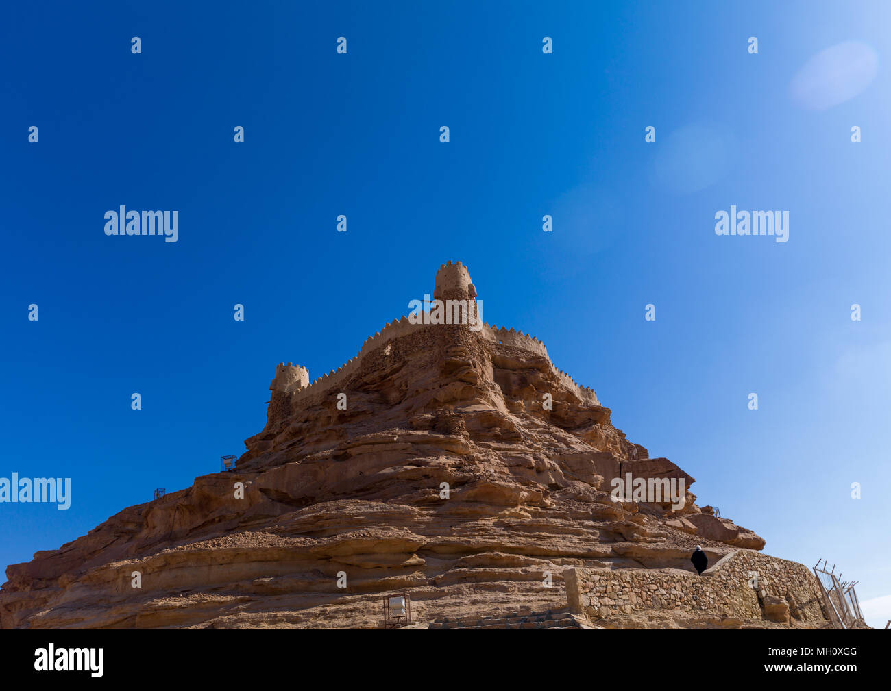 The qasr zaba’al stands on a tall rock spur overlooking the ancient ...