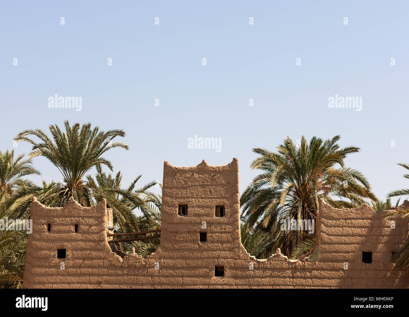 Traditional mud-bricks house, Najran Province, Najran, Saudi Arabia ...