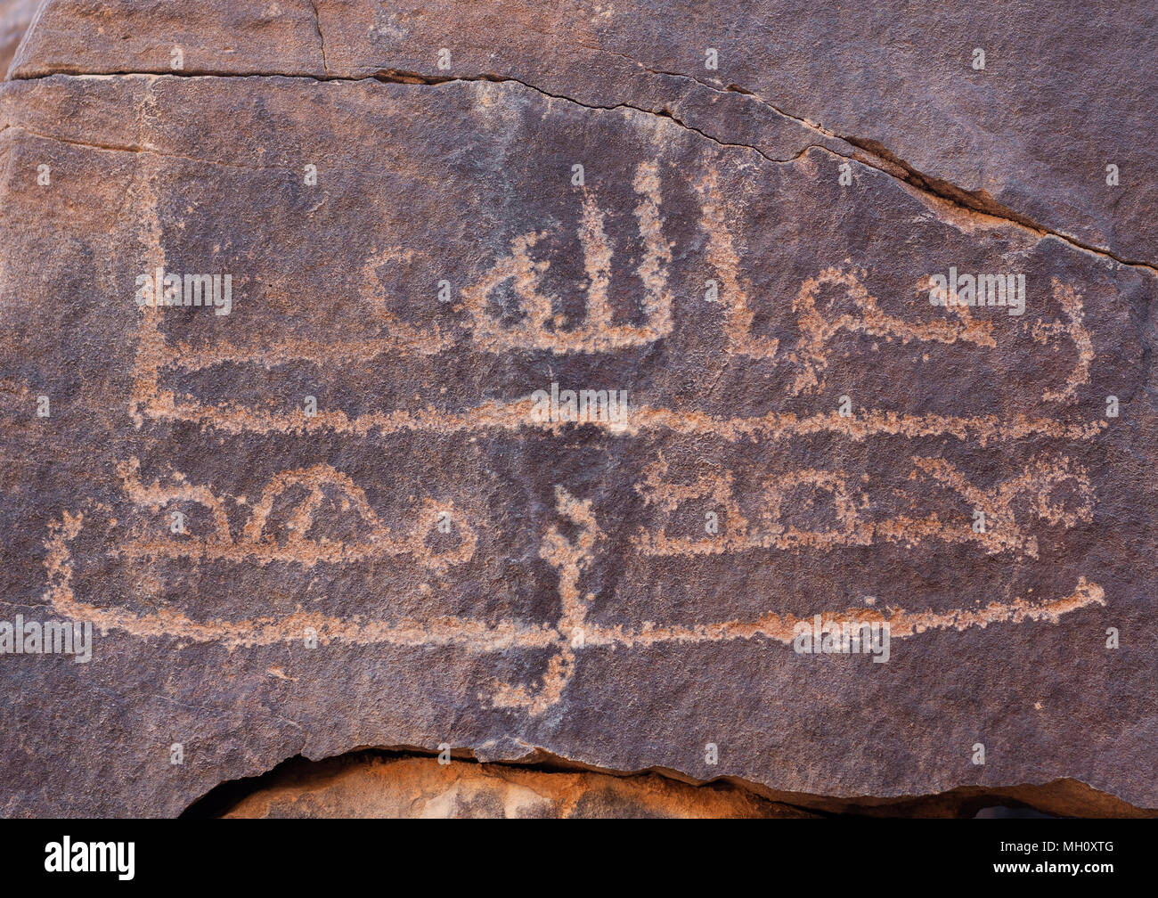 Petroglyphs in bir hima, Najran Province, Najran, Saudi Arabia Stock ...