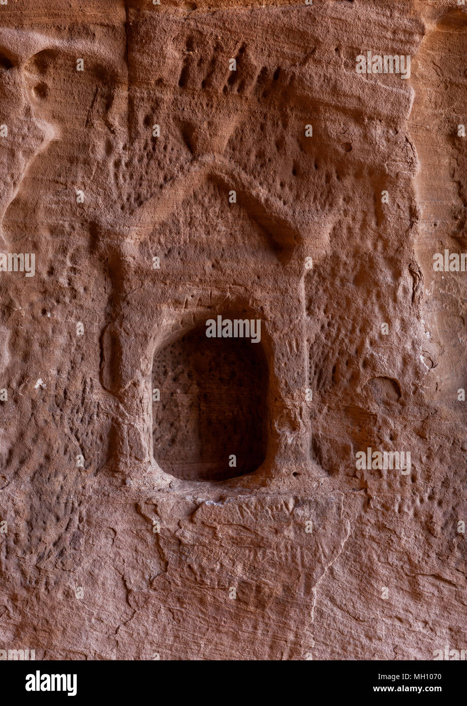 Detail of a nabataean tomb in madain saleh archaeologic site, Al ...