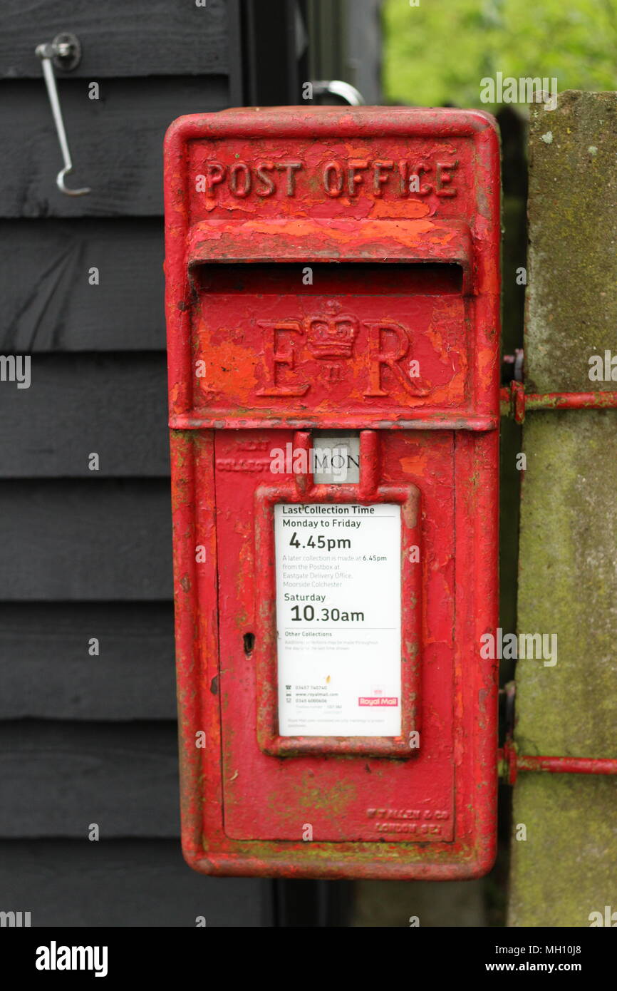Postal Services - An old English Postbox, Suffolk, UK Stock Photo - Alamy