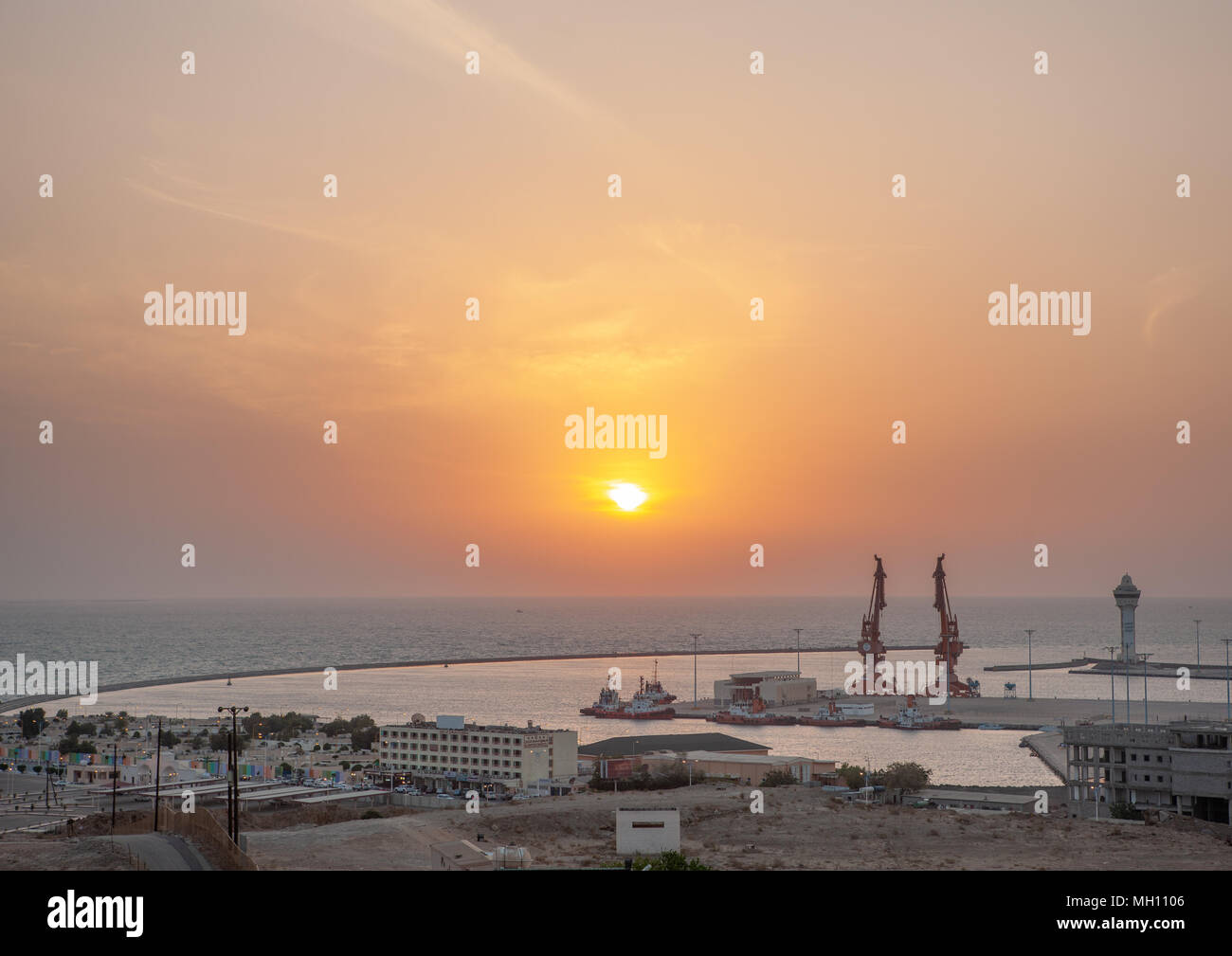 Sunset over the red sea, Jizan Region, Jizan, Saudi Arabia Stock Photo ...