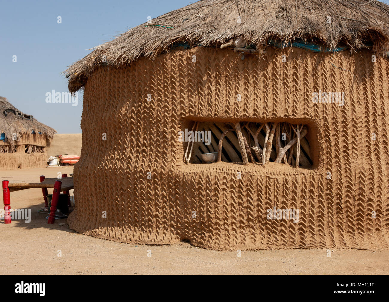Traditional hut on the tihama coast, Jizan Region, Jizan, Saudi Arabia ...