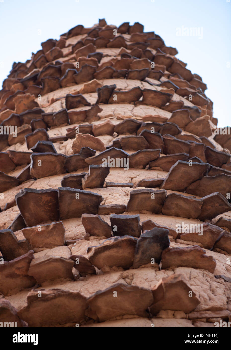Traditional clay and silt homes and tower in a village, Asir Province ...