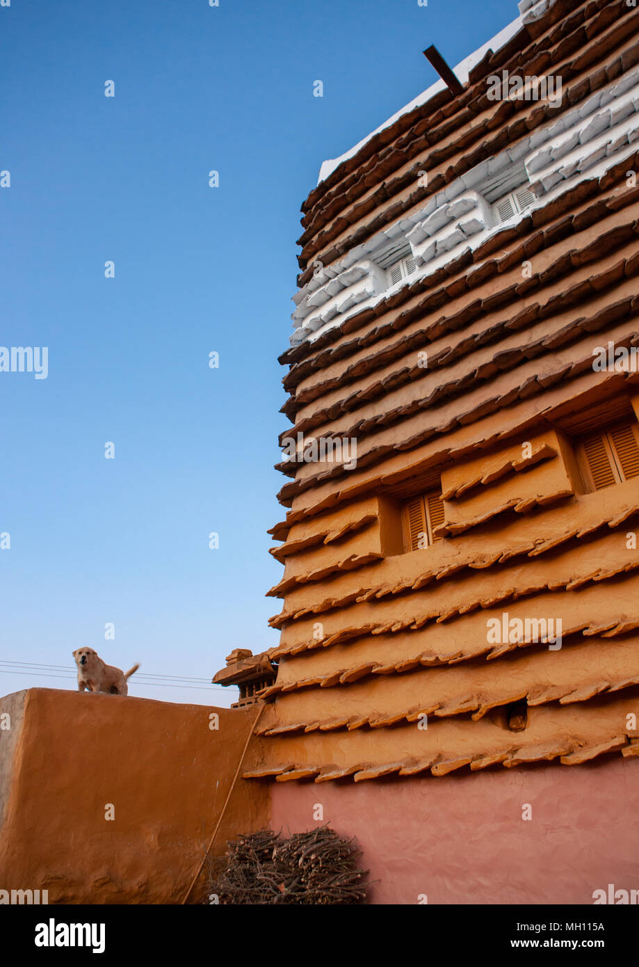 Traditional clay and silt homes in a village, Asir Province, Aseer ...