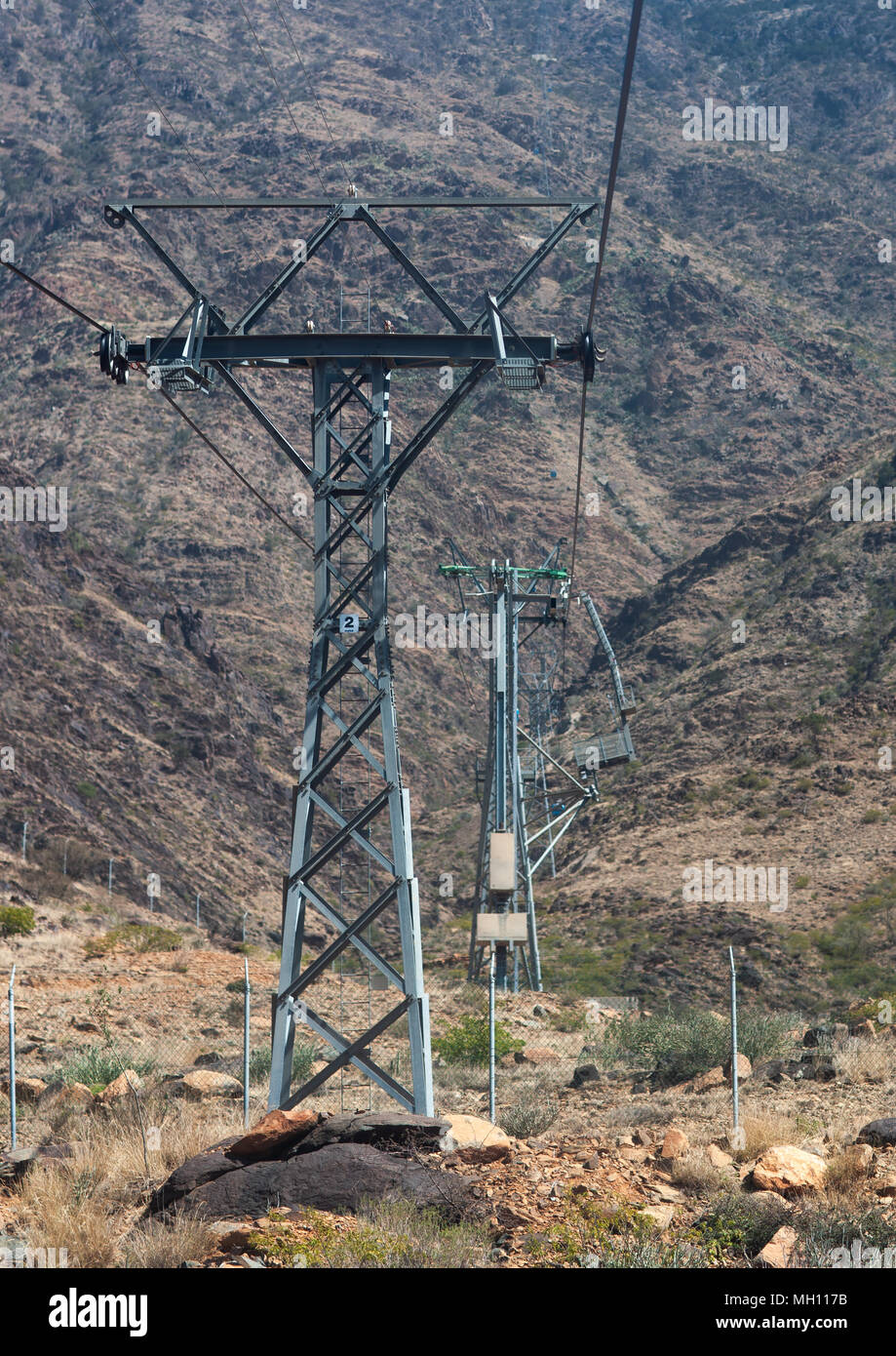 Cable car in the mountain, Rijal Almaa Province, Rijal Alma, Saudi ...
