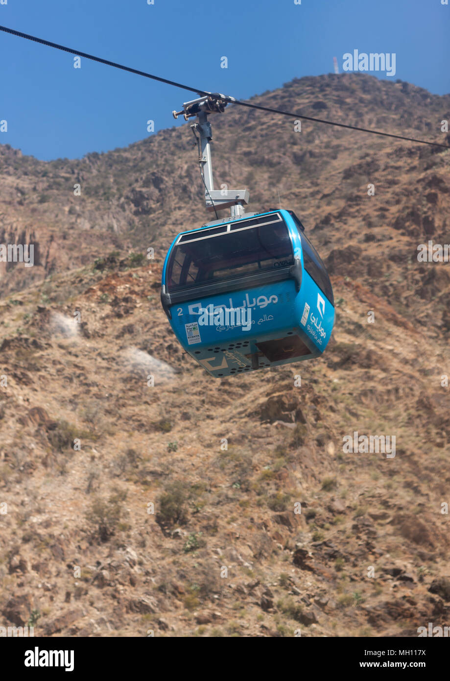 Cable car in the mountain, Rijal Almaa Province, Rijal Alma, Saudi ...
