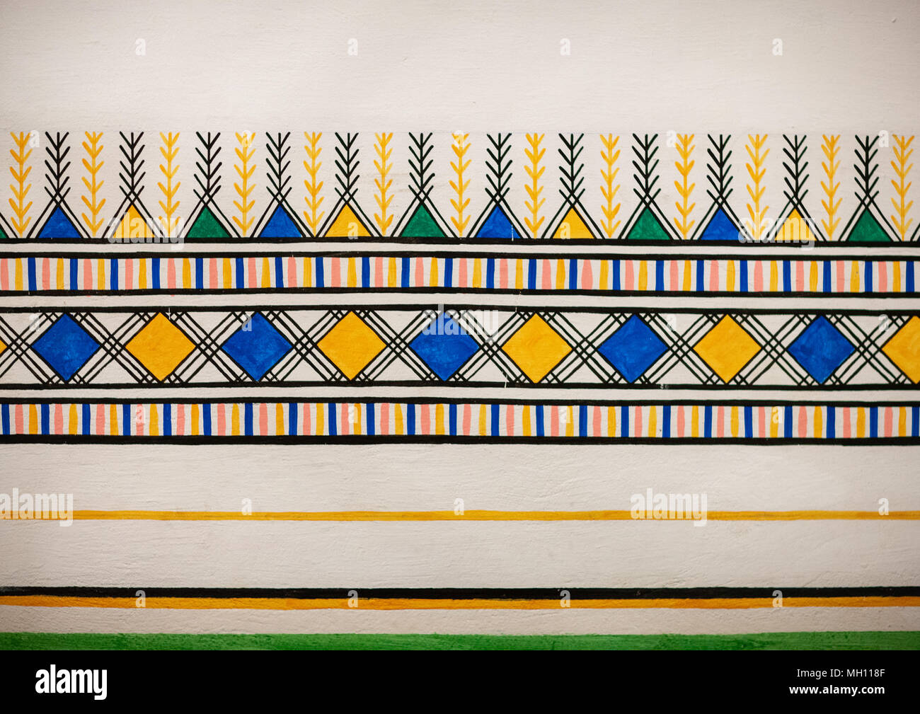Traditional interior wall decoration made by the women called al-qatt ...