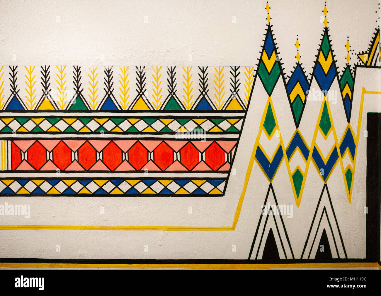 Traditional interior wall decoration made by the women called al-qatt ...