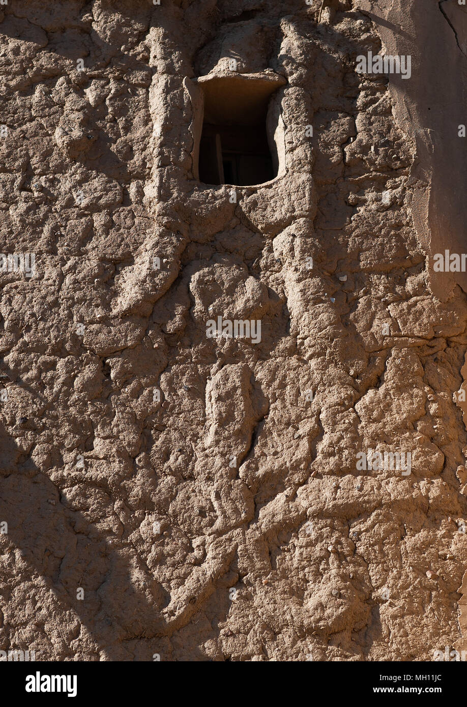 Detail of a traditional clay houses in a village, Asir Province, Aseer ...