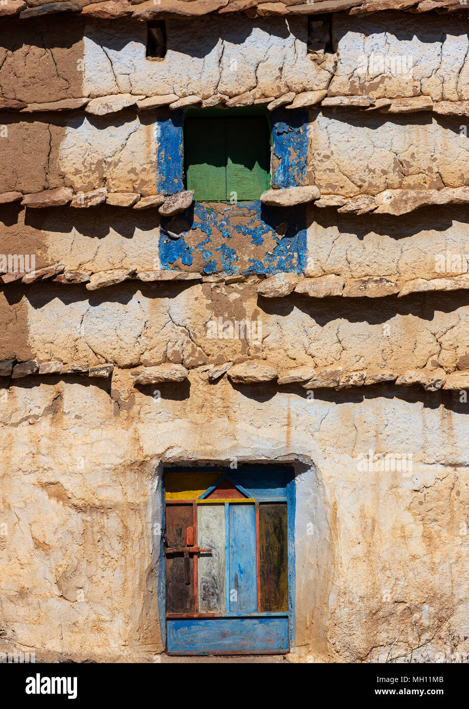 Traditional clay and silt homes in a village, Asir Province, Aseer ...
