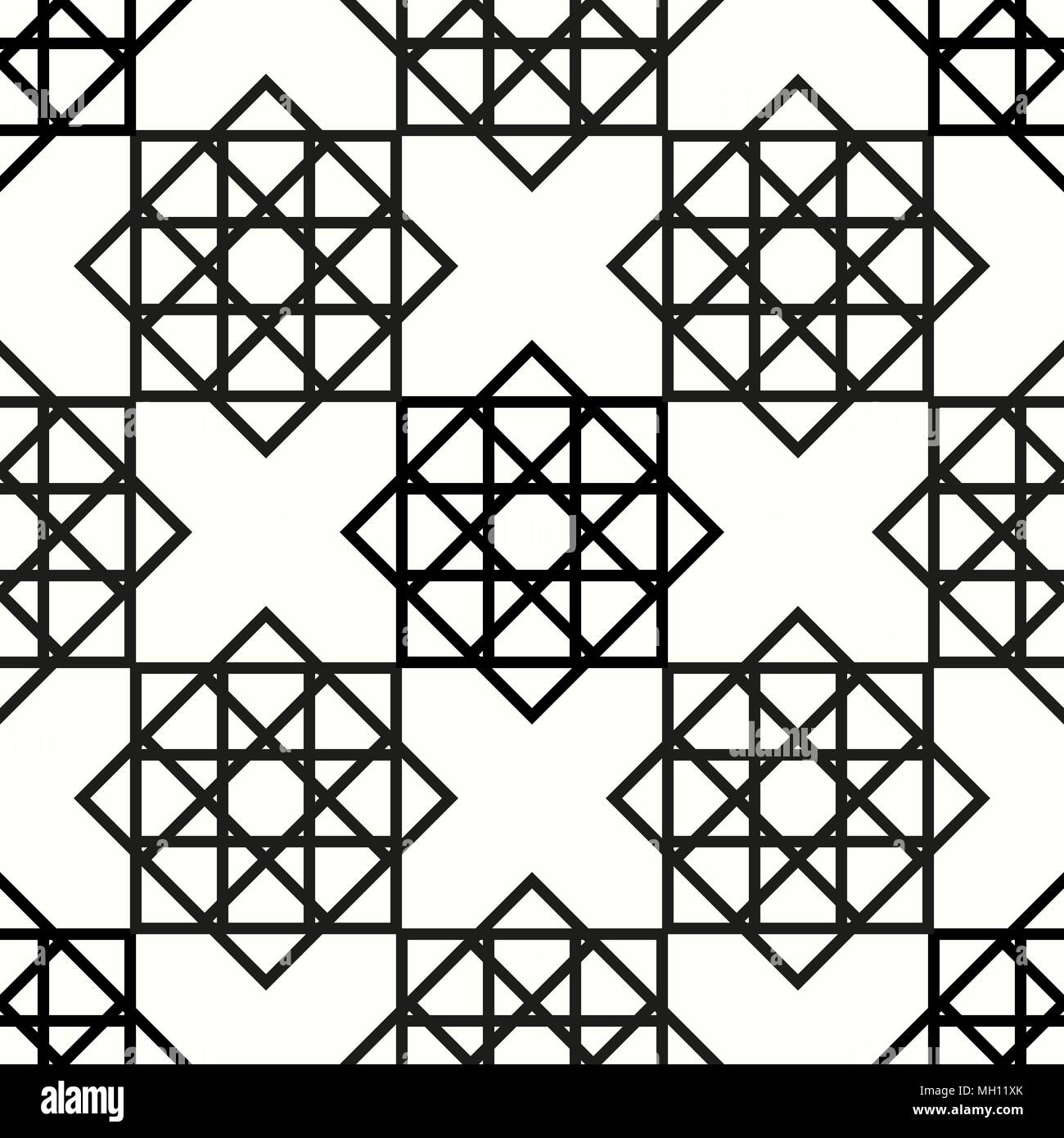 Ornamental seamless arabic geometrical pattern. Looping lines with ...